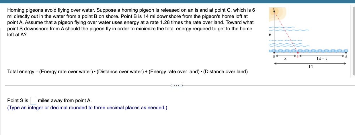 Solved Homing pigeons avoid flying over water. Suppose a | Chegg.com