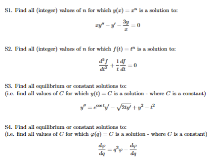 Solved S1. ﻿Find all (integer) ﻿values of n ﻿for which | Chegg.com