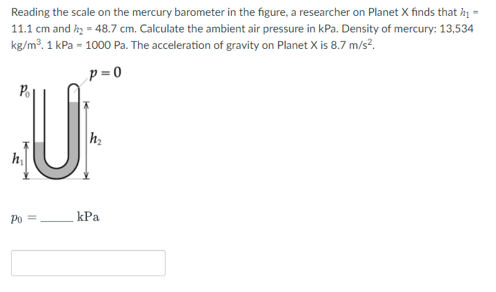 Solved Reading the scale on the mercury barometer in the | Chegg.com