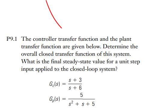 Solved P9.1 The controller transfer function and the plant | Chegg.com
