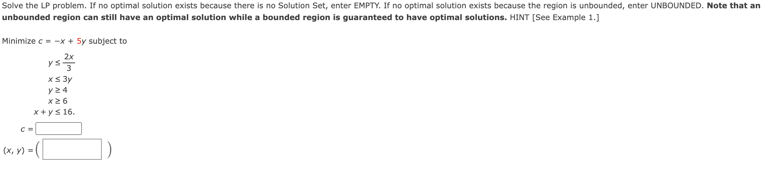 Solved Solve the LP problem. If no optimal solution exists | Chegg.com