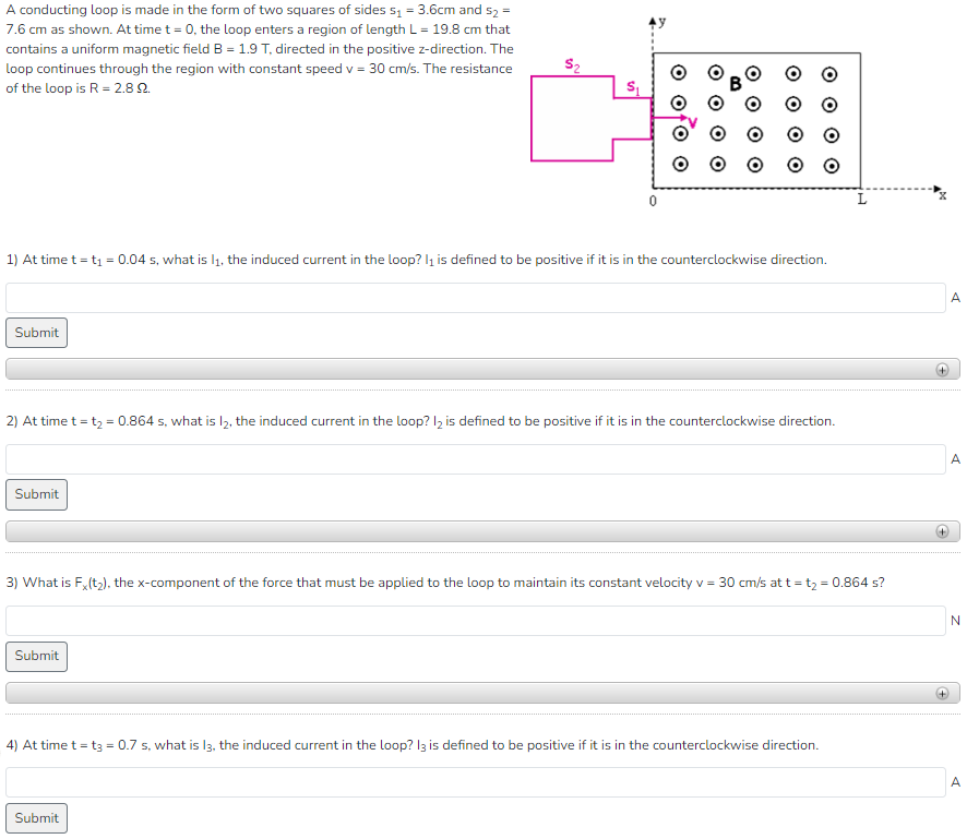 Solved A conducting loop is made in the form of two squares | Chegg.com