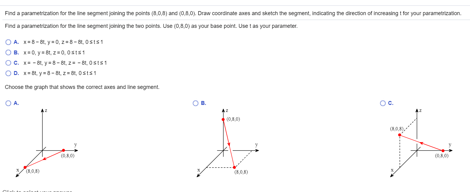 Solved Find a parametrization for the line segment joining | Chegg.com