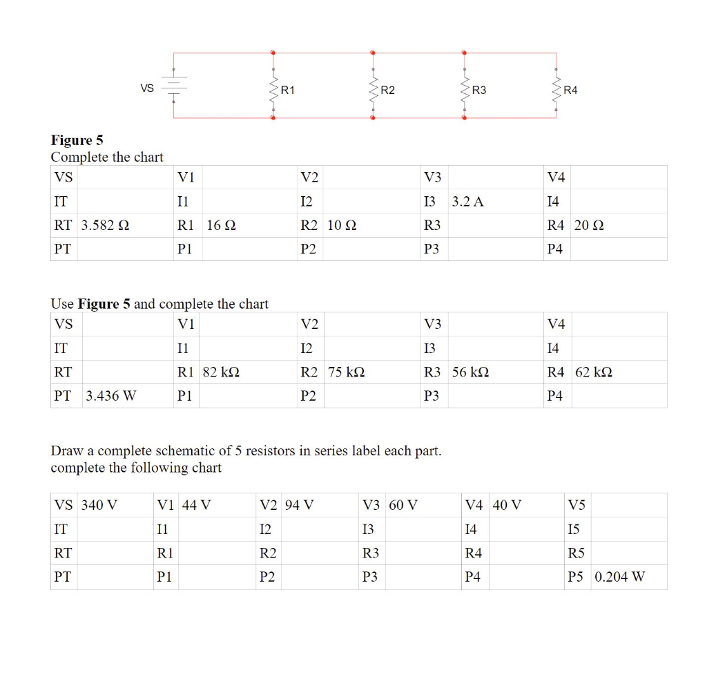Solved R4 R5 Figure 3 Complete the chart Vs IT 10A RI 2022 | Chegg.com