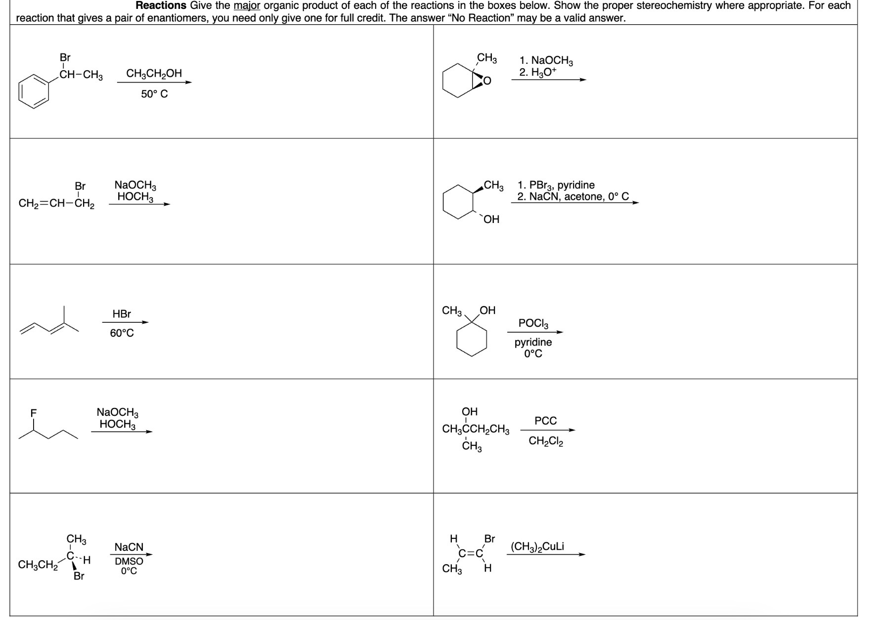 Solved Reactions Give the major organic product of each of | Chegg.com