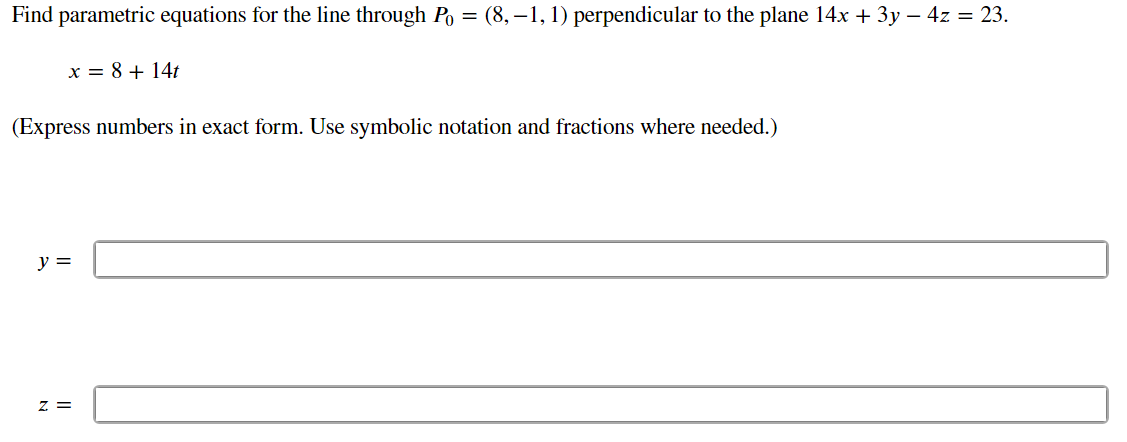 Solved Find parametric equations for the line through | Chegg.com