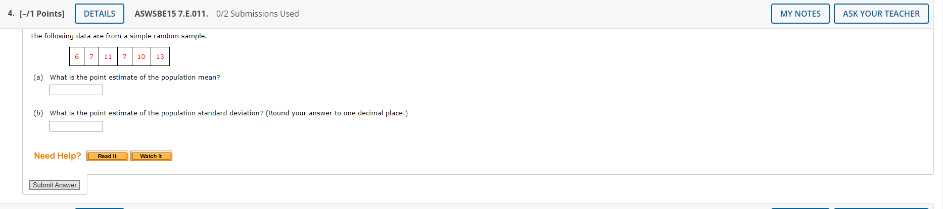 Solved The following data are from a simple random sample. | Chegg.com