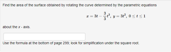Solved Find the area of the surface obtained by rotating the | Chegg.com