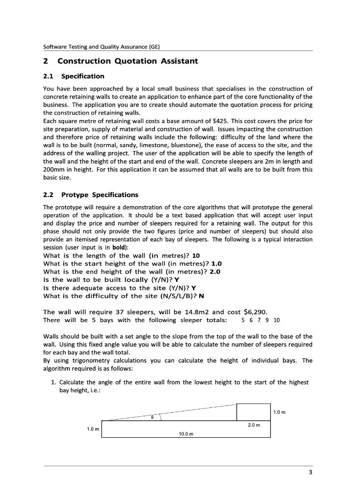 The Construction Quotation Assistant is designed for | Chegg.com