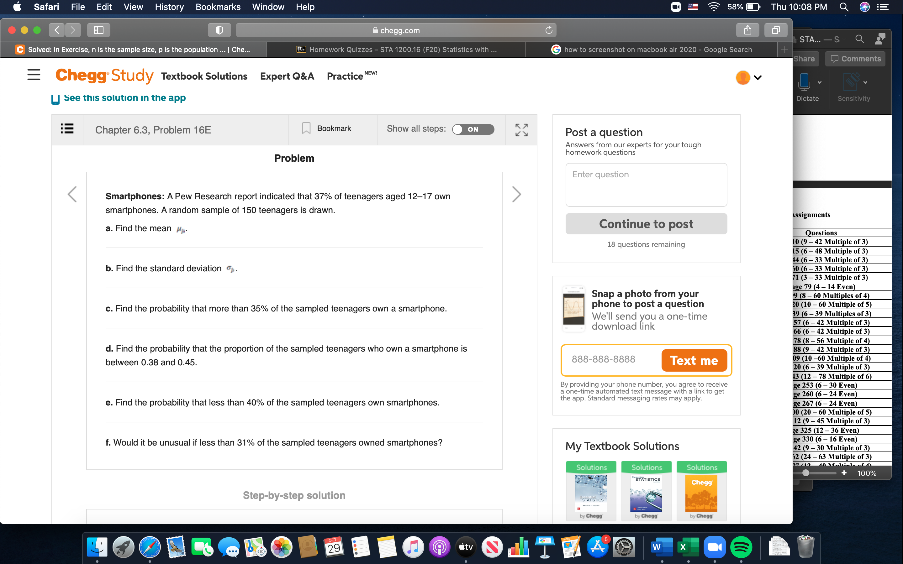 Solved AN Safari File Edit View History Bookmarks Window | Chegg.com