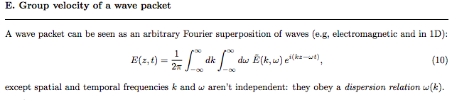 Solved E. Group velocity of a wave packet A wave packet can | Chegg.com