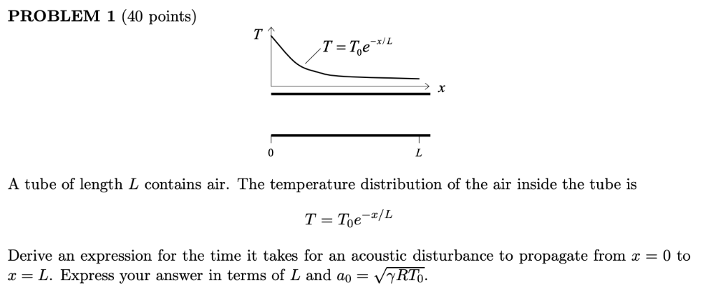 Solved PROBLEM 1 (40 points) A tube of length L contains | Chegg.com