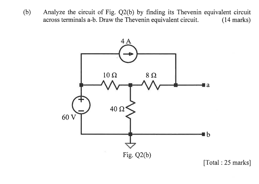 Solved b) Analyze the circuit of Fig. Q2(b) by finding its | Chegg.com