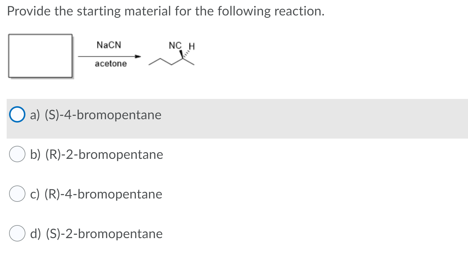 Solved Provide the starting material for the following | Chegg.com