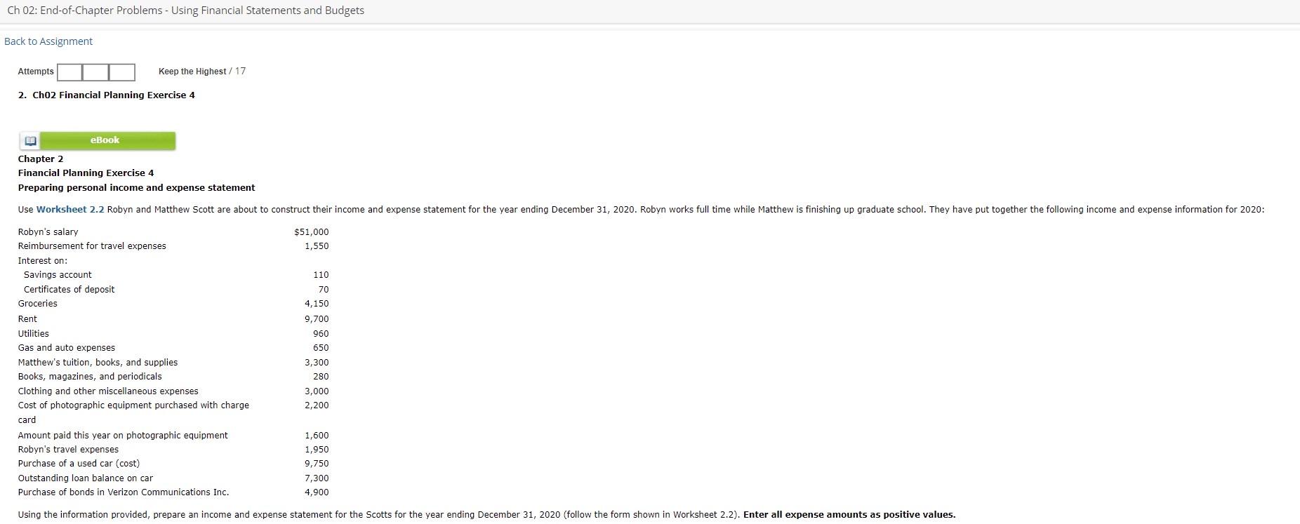 Solved Ch 02: End-of-Chapter Problems - Using Financial | Chegg.com