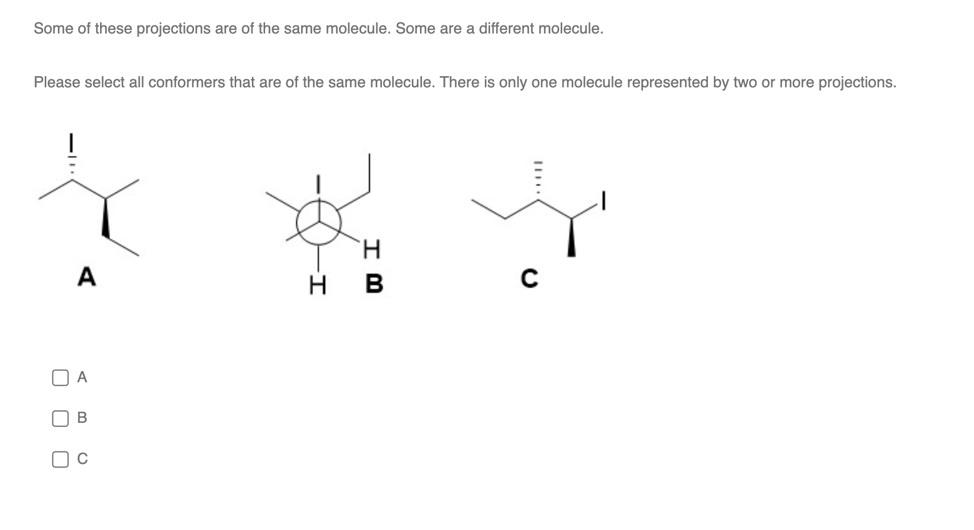 Solved Some of these projections are of the same molecule. | Chegg.com