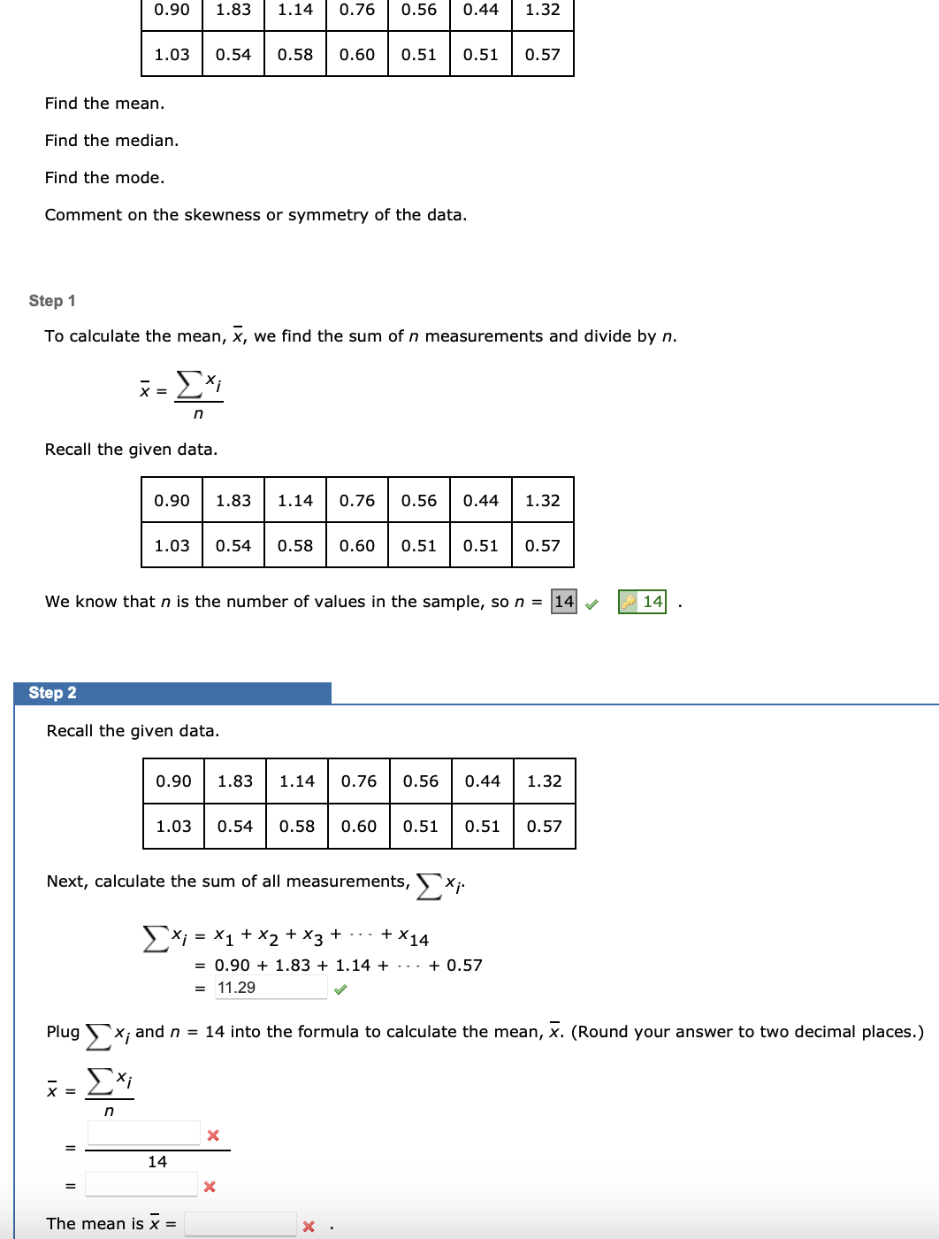 Solved Find the mean.Find the median.Find the mode.Comment | Chegg.com