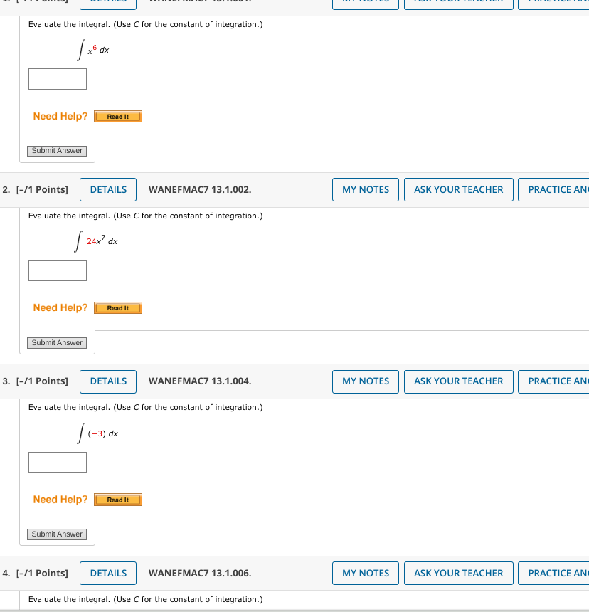 Solved Evaluate the integral. (Use C for the constant of | Chegg.com