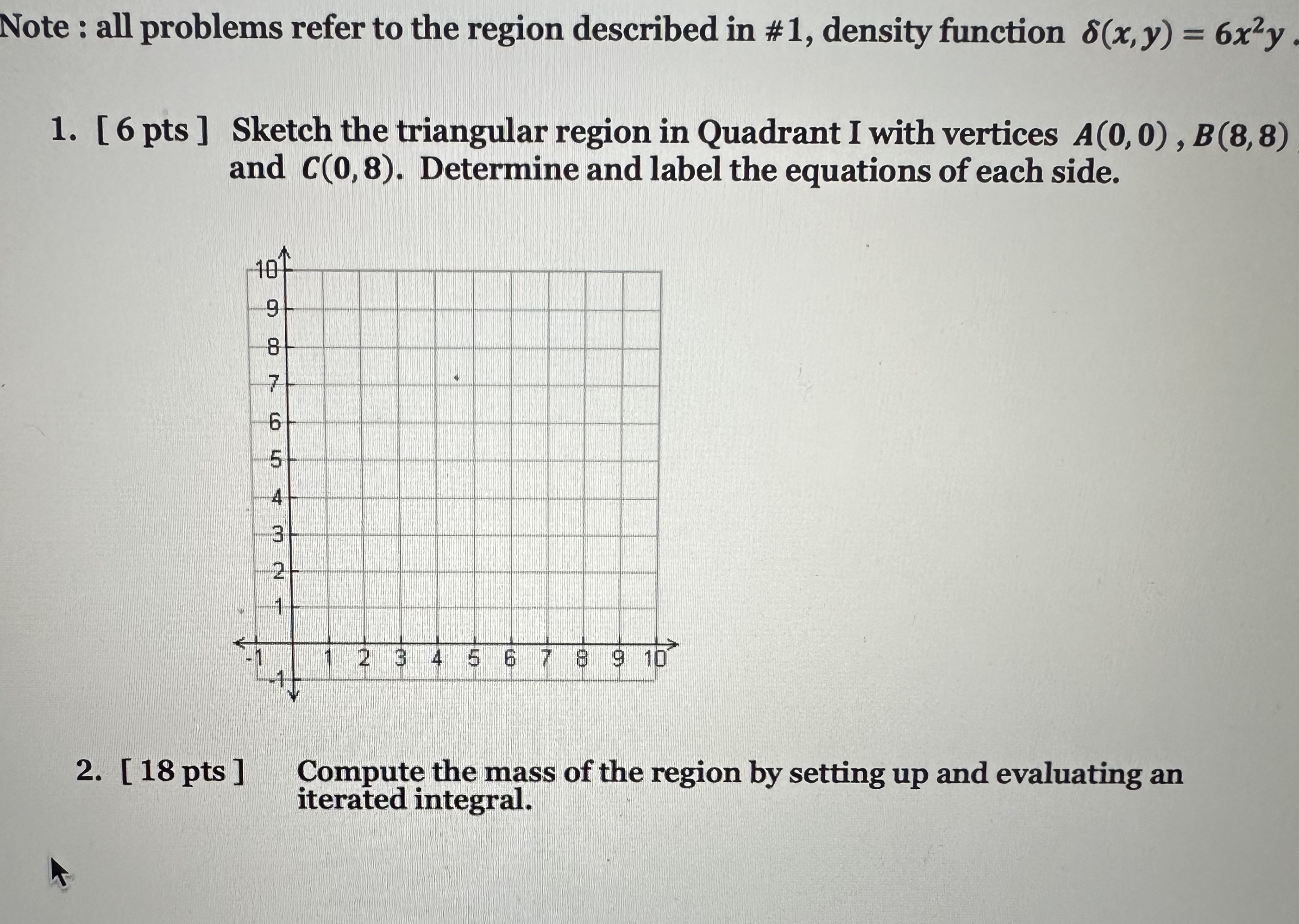 Solved Note : all problems refer to the region described in | Chegg.com
