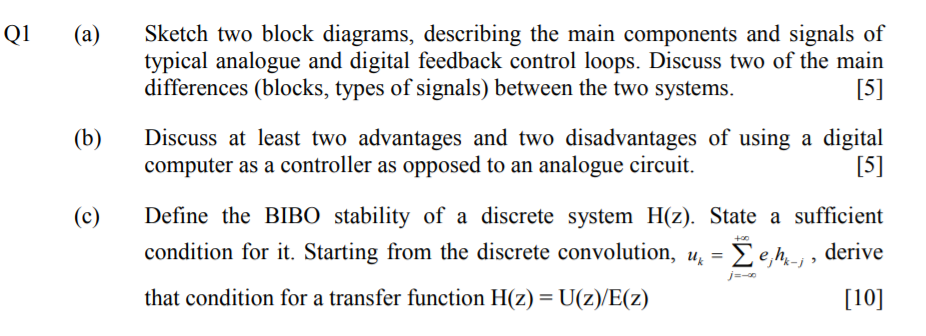 Solved Q1 (a) (b) Sketch two block diagrams, describing the | Chegg.com