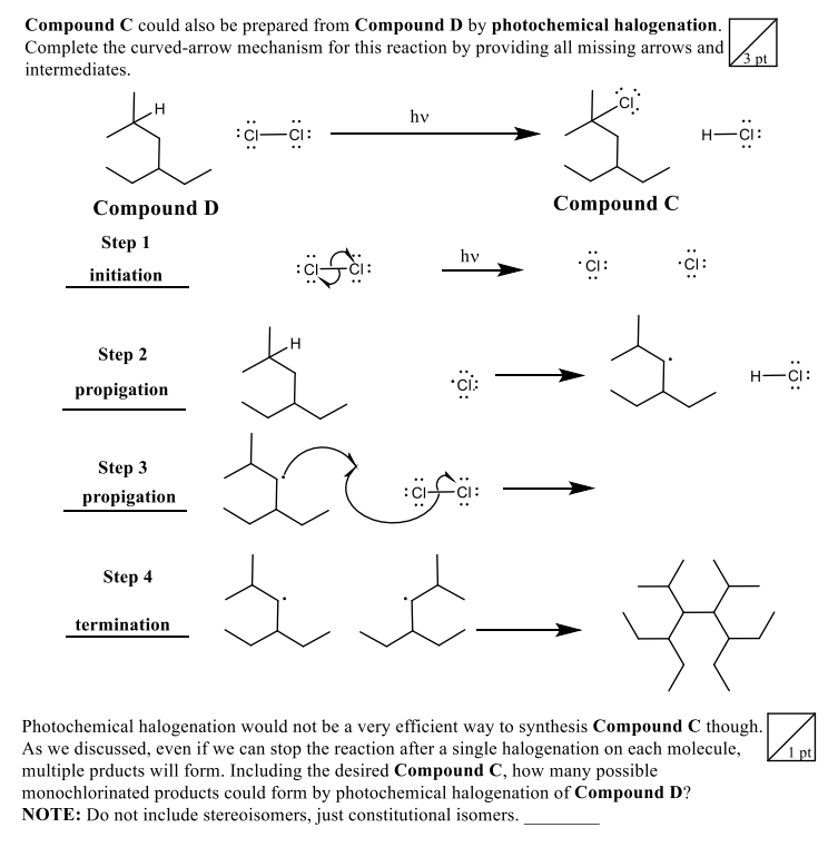Solved Compound C could also be prepared from Compound D by | Chegg.com