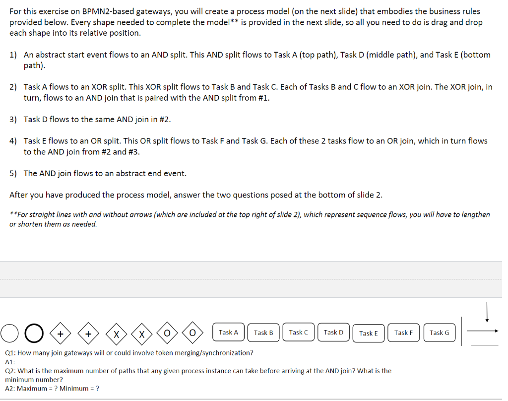 Solved For this exercise on BPMN2-based gateways, you will | Chegg.com