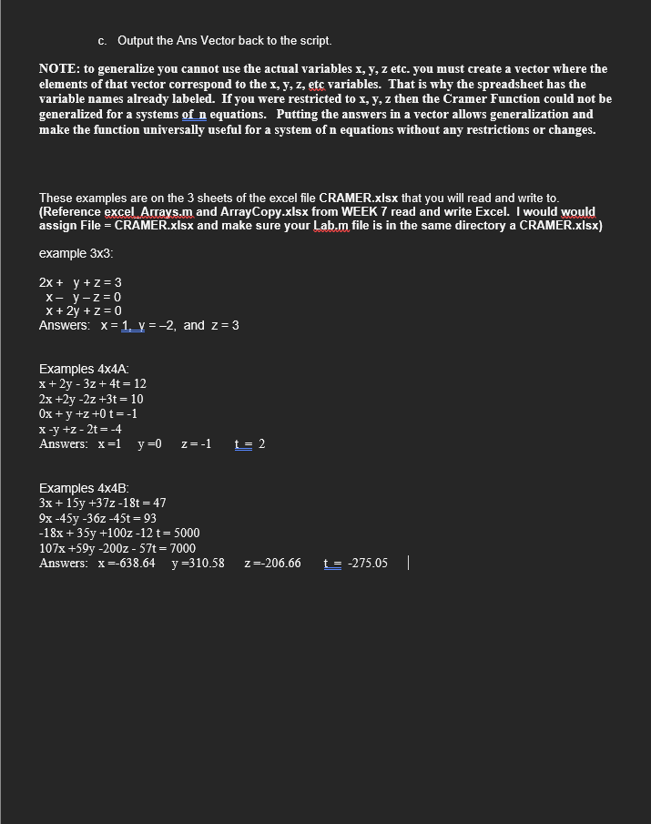Solved LAB 8 CRAMER Here is a simple explanation of Cramer's | Chegg.com