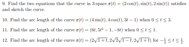 Solved Find the two equations that the curve in 3 -space | Chegg.com