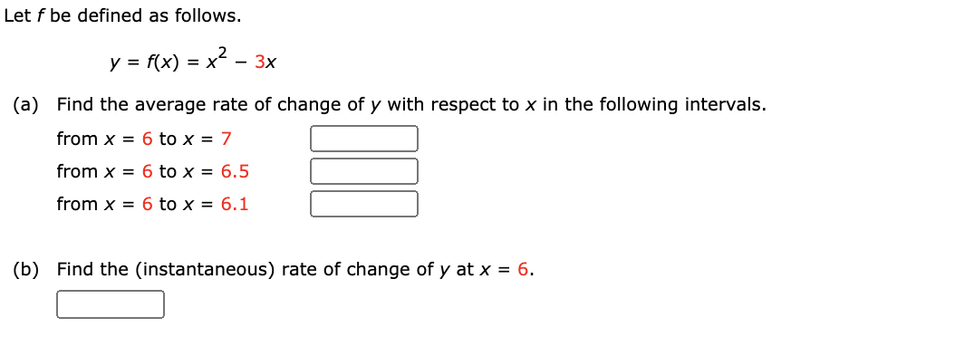 Solved Let f be defined as follows. y = f(x) = x2 3x (a) | Chegg.com