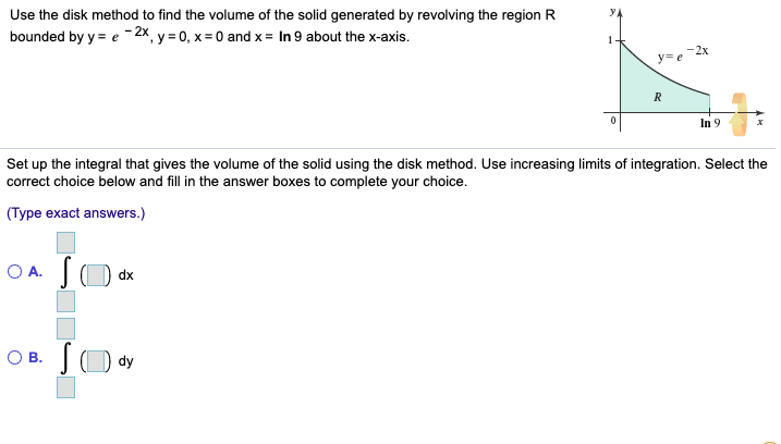 Solved Use the disk method to find the volume of the solid | Chegg.com