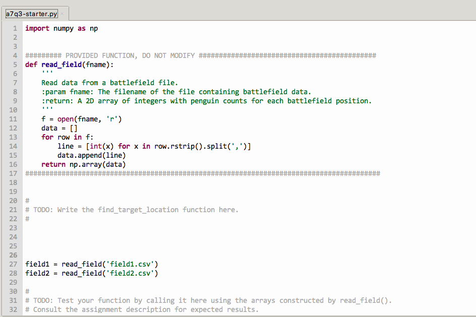 Question 3 (7 points): Purpose: To practice slicing | Chegg.com