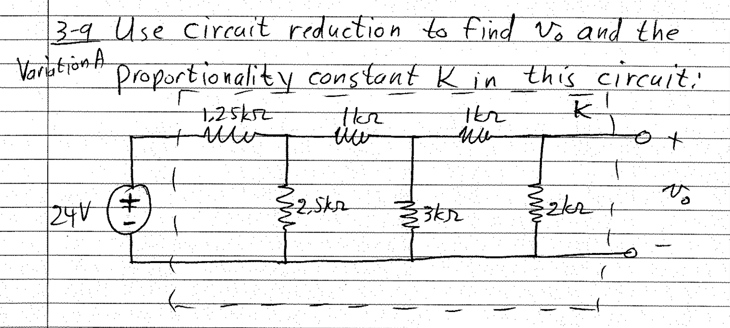 Solved Variation A 3-9 Use circuit reduction to find vo and | Chegg.com