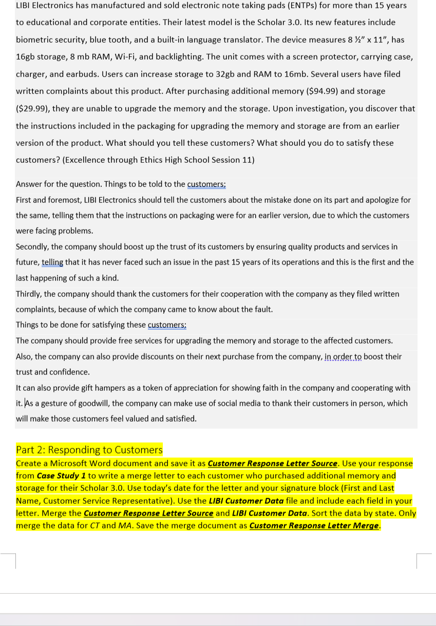 Solved The answer to the question I have already put in my | Chegg.com