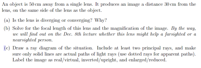 Solved An object is 50 cm away from a single lens. It | Chegg.com