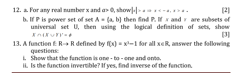 Solved 12. a. For any real number x and a>0, show|x|> a = | Chegg.com