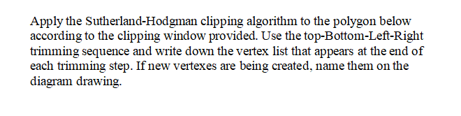 Solved Apply the Sutherland-Hodgman clipping algorithm to | Chegg.com