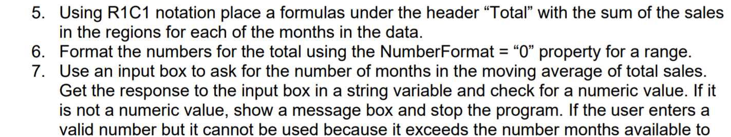 Solved = 5. Using R1C1 notation place a formulas under the | Chegg.com