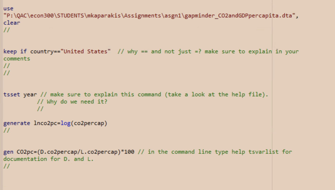 Solved STATA: We need to add comments to every line of the | Chegg.com