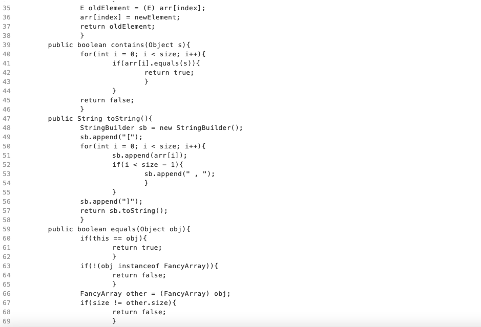 Solved Add to the FancyArray class a method named addFrom | Chegg.com