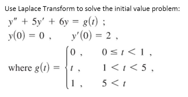 Solved Use Laplace Transform to solve the initial value | Chegg.com