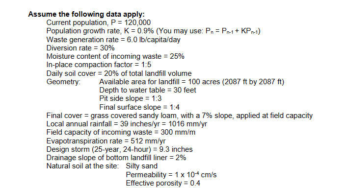 Solved issume the following data apply: Current population, | Chegg.com