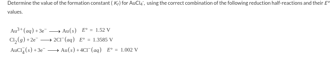 Solved Determine the value of the formation constant ( Kf) | Chegg.com