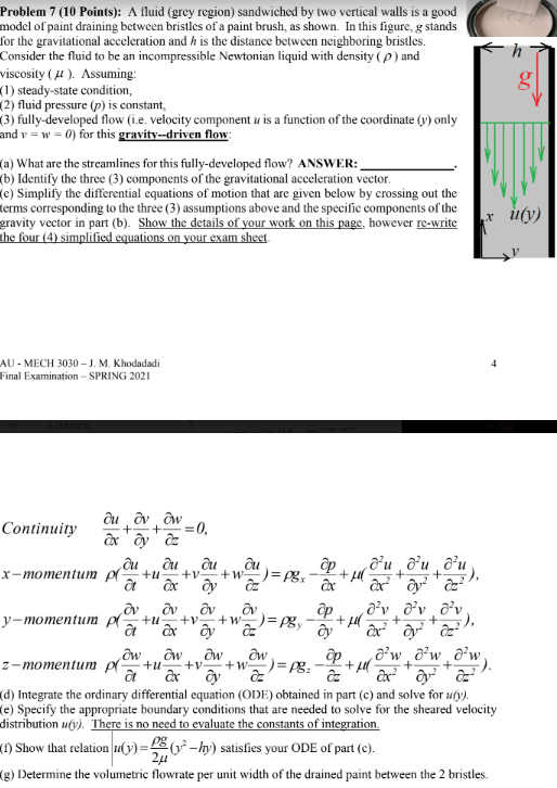 Solved Problem 7 (10 Points): Λ fluid (grey region) | Chegg.com