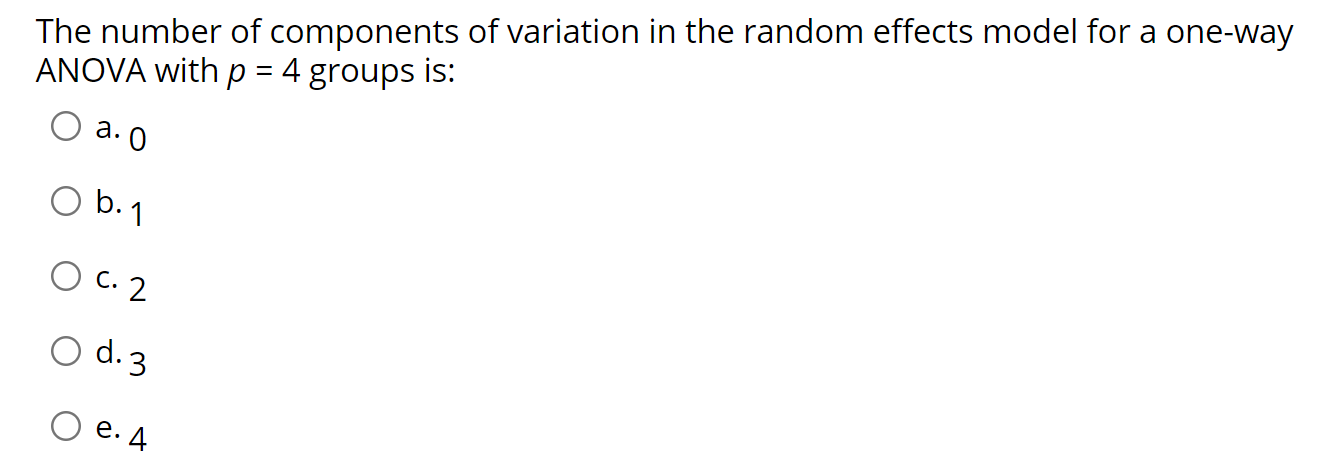 Solved Consider the random effects model for a one-way ANOVA | Chegg.com