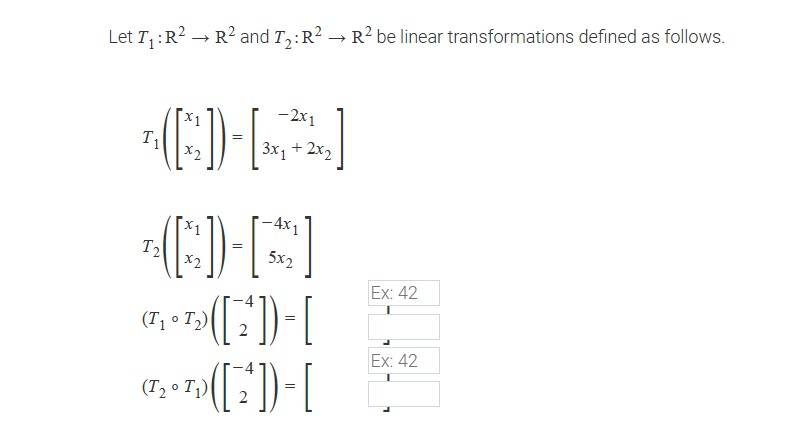 Solved Let T1:R2→R2 and T2:R2→R2 be linear transformations | Chegg.com