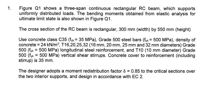 Solved 1. Figure Q1 shows a three-span continuous | Chegg.com
