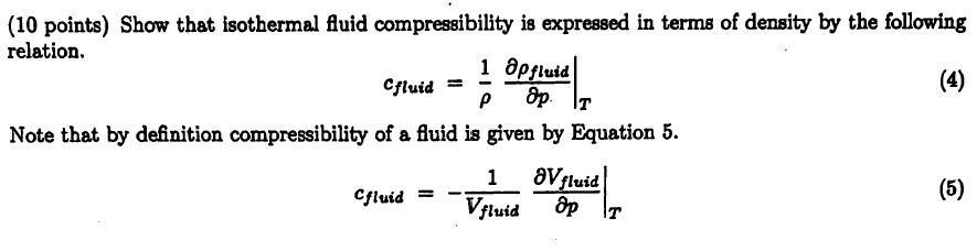 Solved (10 points) Show that isothermal fluid | Chegg.com