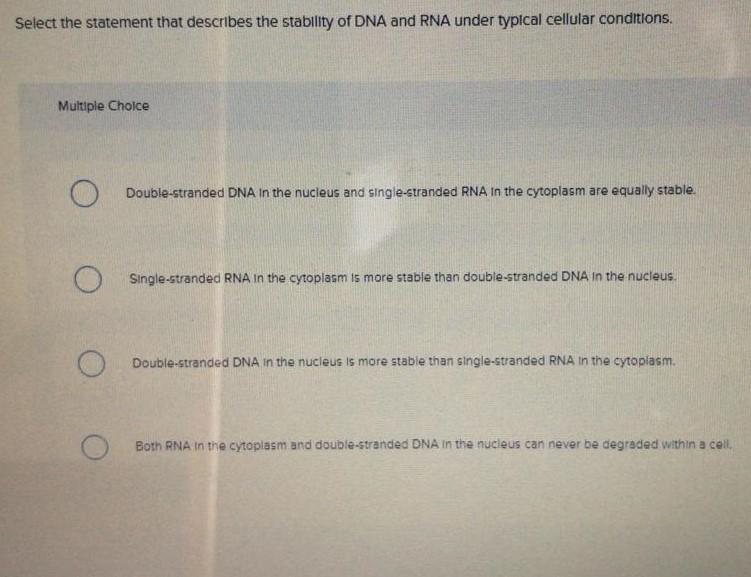 Solved Select the statement that describes the stability of | Chegg.com