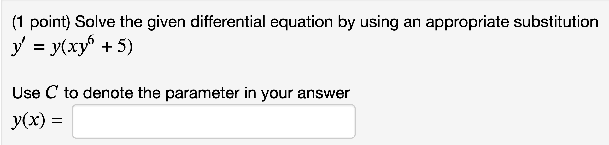 Solved (1 point) Solve the given differential equation by | Chegg.com