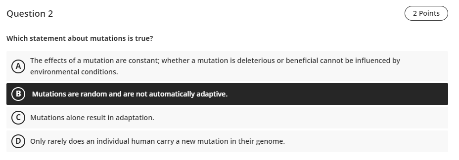 Solved Question 2 Which statement about mutations is true? | Chegg.com